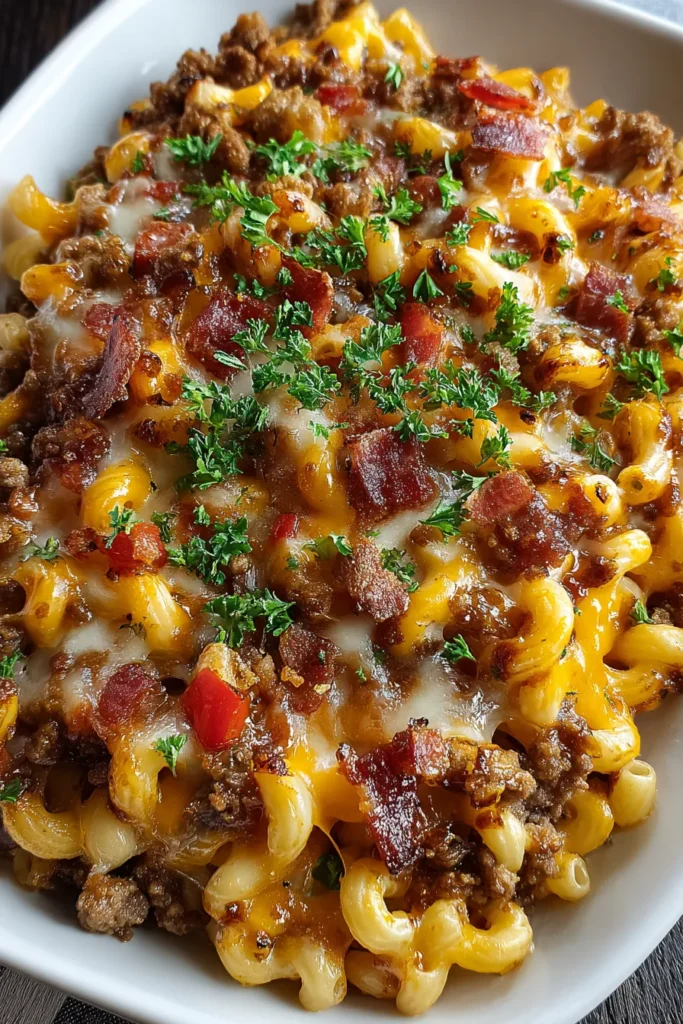 BBQ Bacon Cheeseburger Mac ‘n’ Cheese Casserole – Rachael Recipes