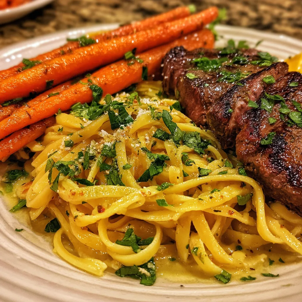 Cowboy Butter Steak Linguine with Roasted Carrots & Parsley – Rachael ...